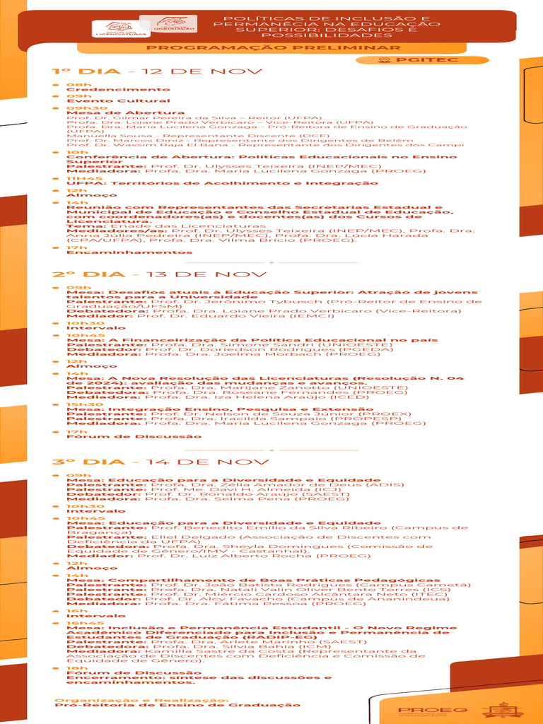 Programao Frum de Graduao 2024 | PDF | Academia | Estágios educacionais