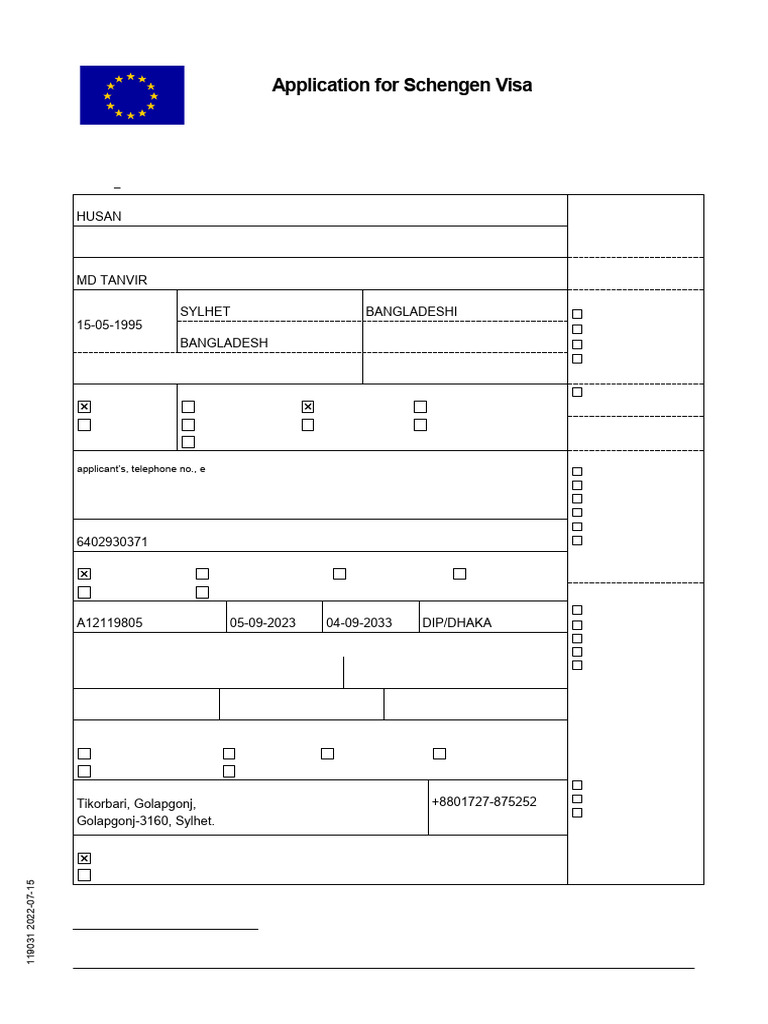 FORM | PDF | Travel Visa | European Economic Area