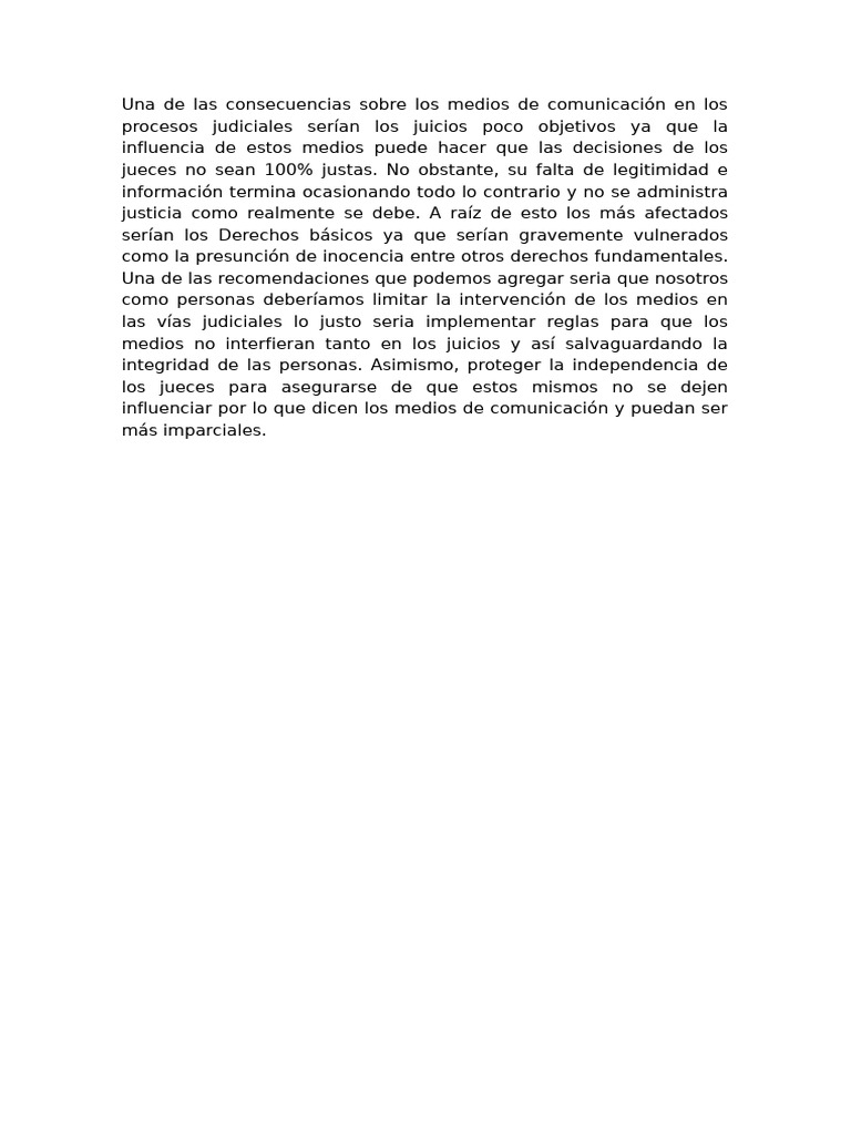 Consecuencias y Recomendaciones Word | PDF