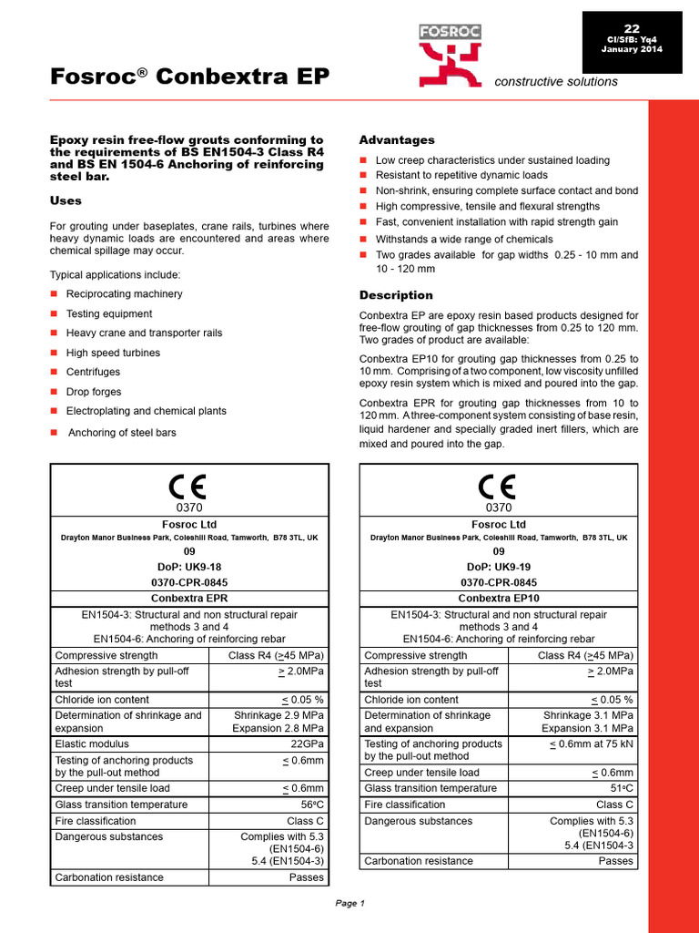 Conbextra EP 0114 | PDF | Epoxy | Pascal (Unit)