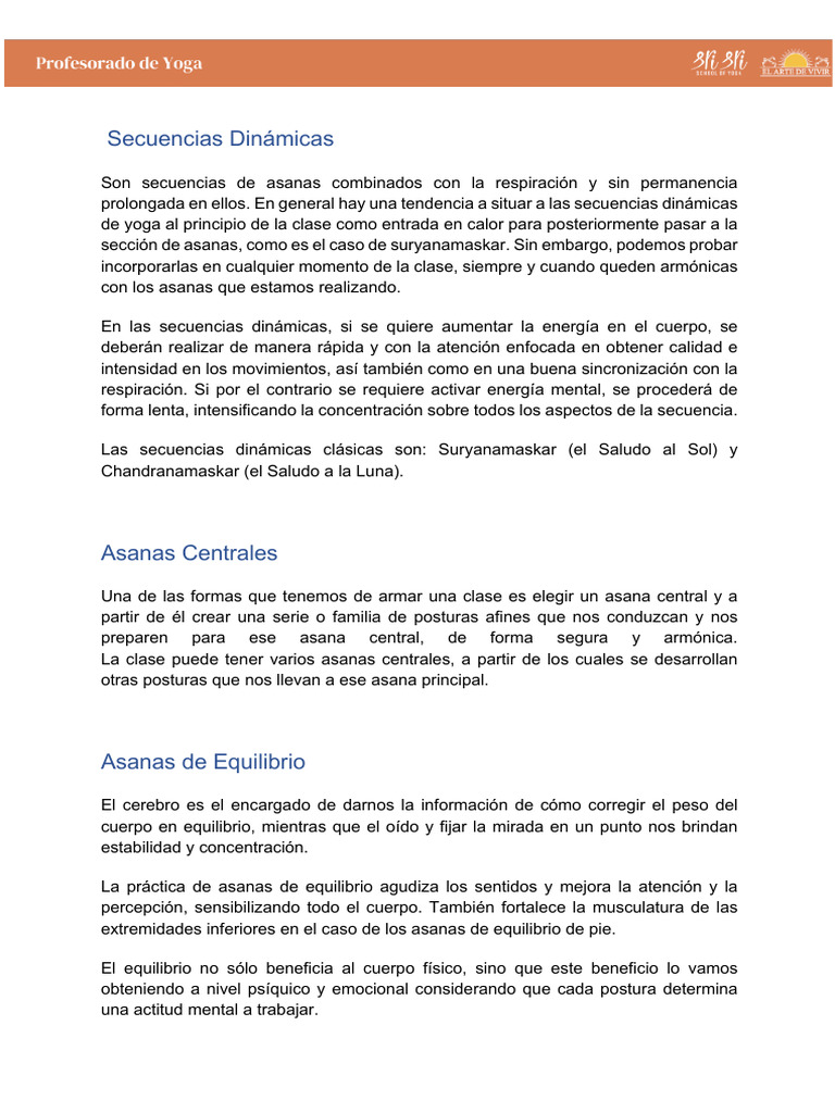 Secuencias Dinamicas, Asanas Centralas, Asanas Relajantes-1 | PDF ...