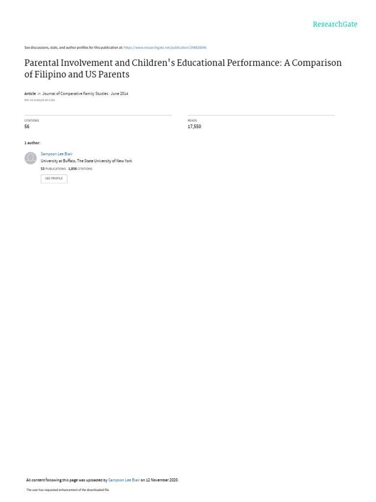 4 Parental Involvement and Childrens Educational Performance A ...