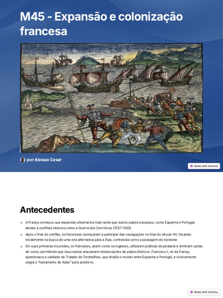 Expansão e Colonização Francesa na América | PDF | Nova França | França