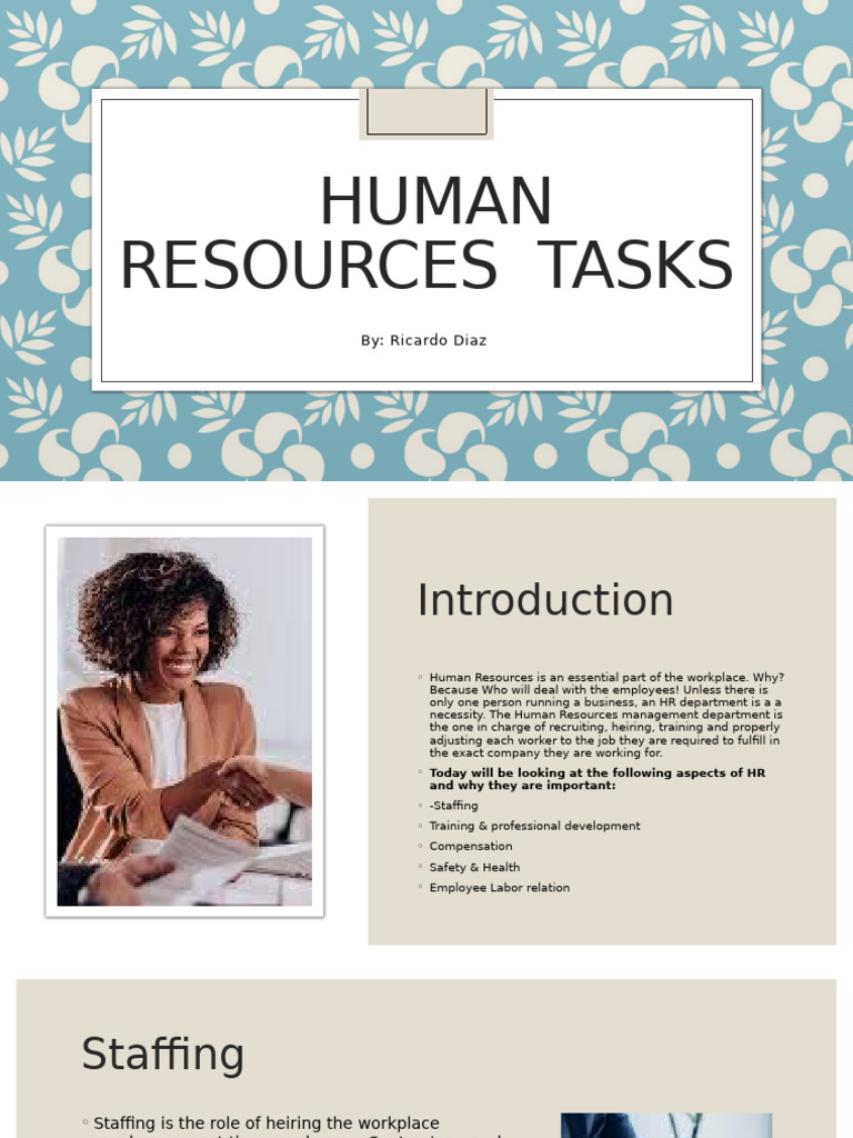 Ricardo Javier Diaz Valbuena (HUman Resource Presentation) | PDF | Employment | Human Resources