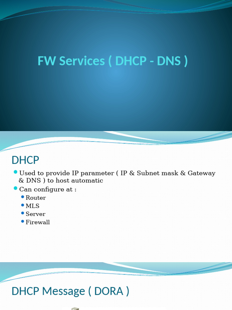 DHCP and DNS Configuration Guide | PDF