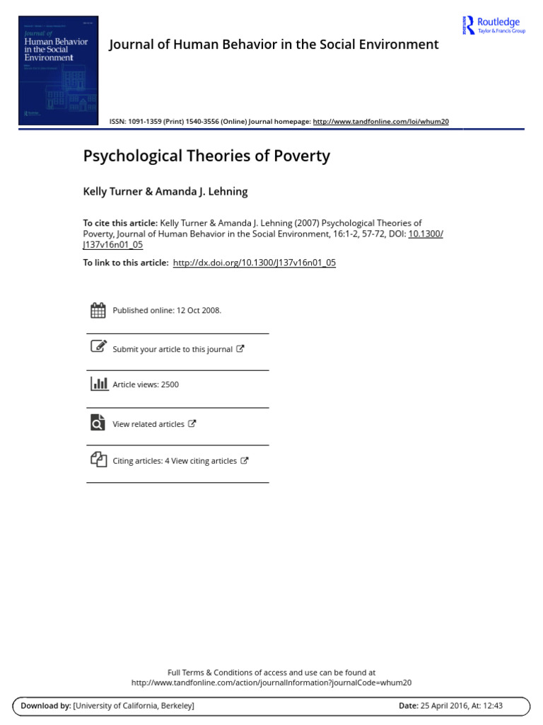 Psychological Theories of Poverty | PDF | Psychology | Intelligence Quotient