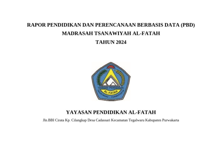 Sampul Rapor PBD MTS 2024 | PDF