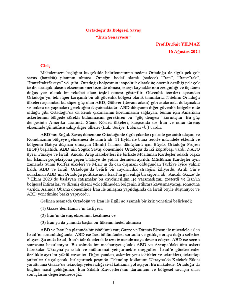 Ortadoguda Bolgesel Savas | PDF