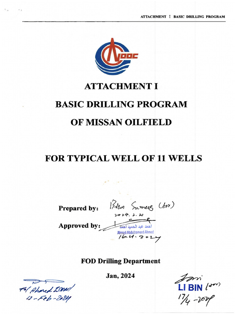 Attachment Basic Drilling Program For 11 Wells-Final | PDF