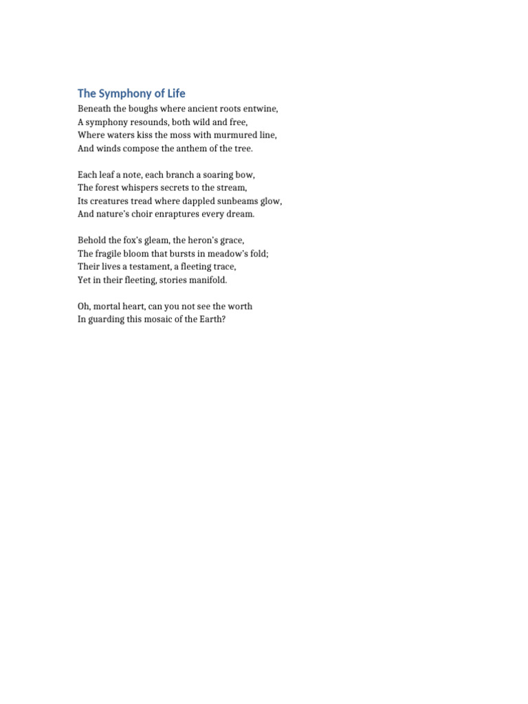 Nature's Symphony: A Poetic Ode | PDF
