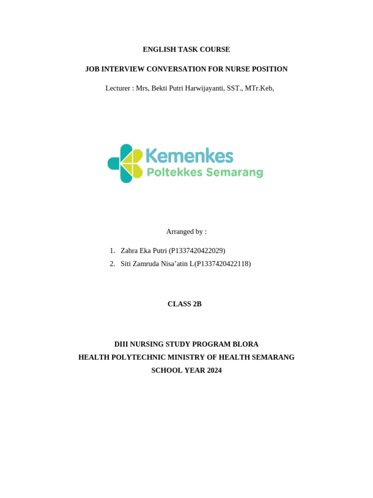 ENGLISH TASK | PDF | Nursing | Hospital