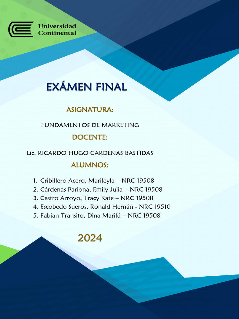 Examen Final FM - MARKETING | PDF | Marketing | Business