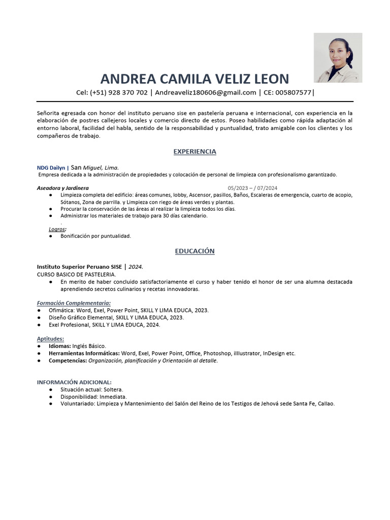 CV Andrea Veliz 2024 | PDF