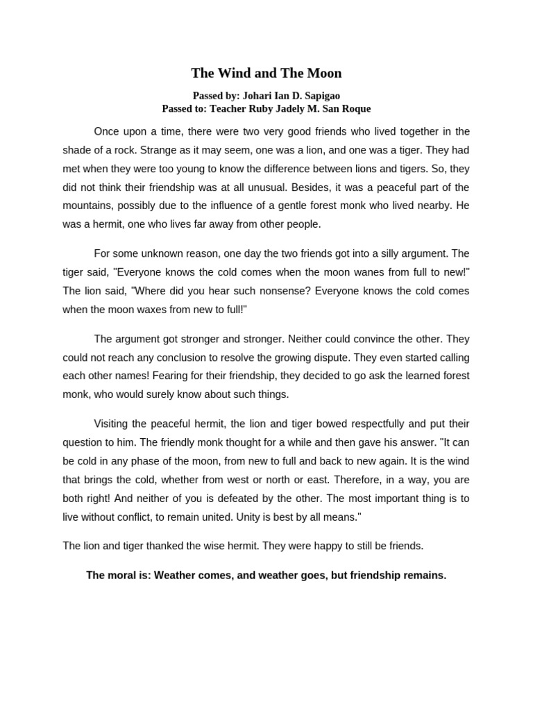 The Wind and The Moon | PDF