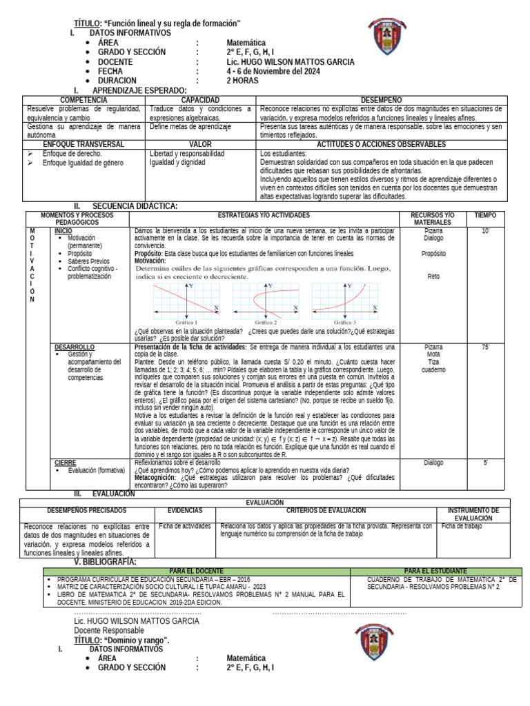 SESIÓN DE APRENDIZAJE N 7 y 8 2DO AÑO 2024 | PDF | Aprendizaje | Evaluación