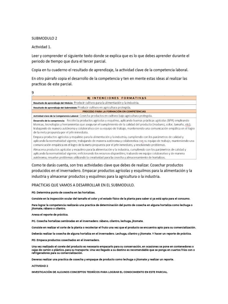 Submodulo 2 | PDF | Agricultura | Cosecha