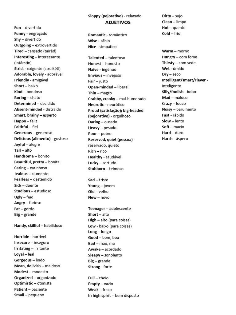 Adjetivos | PDF
