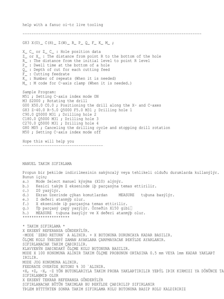 CNC Takım Sıfırlama | PDF