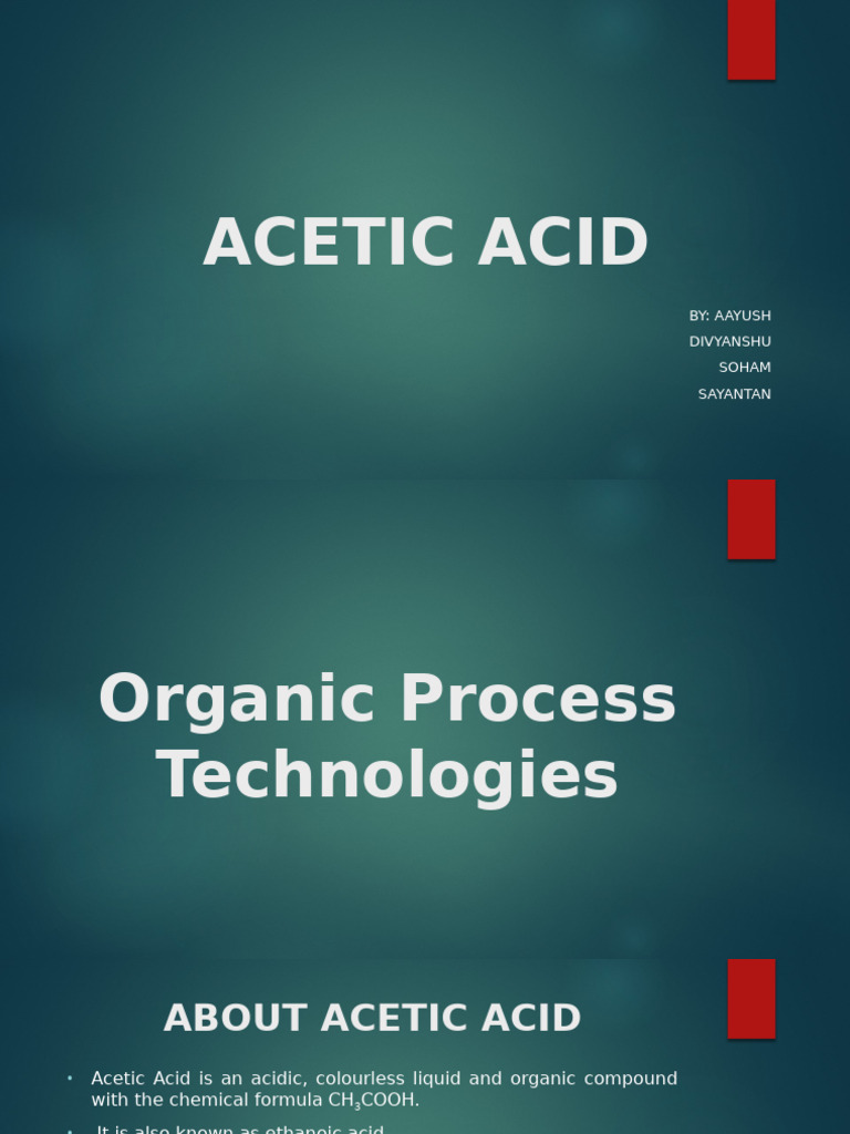 Acetic Acid 45 Project Finall | PDF | Acetic Acid | Methanol