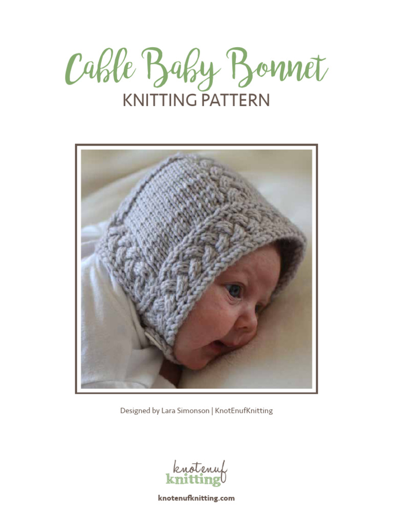 Baby Bonnet Knitting Pattern Knotenufknitting 1 | PDF | Knitting ...
