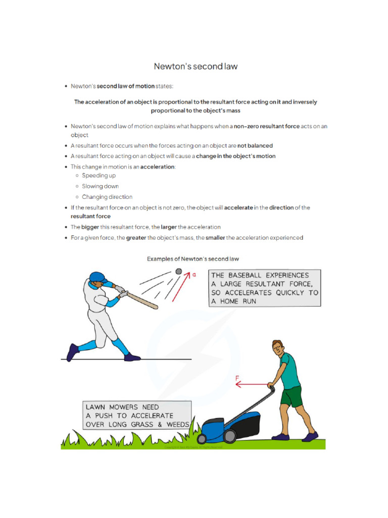 Newton's Second Law | PDF