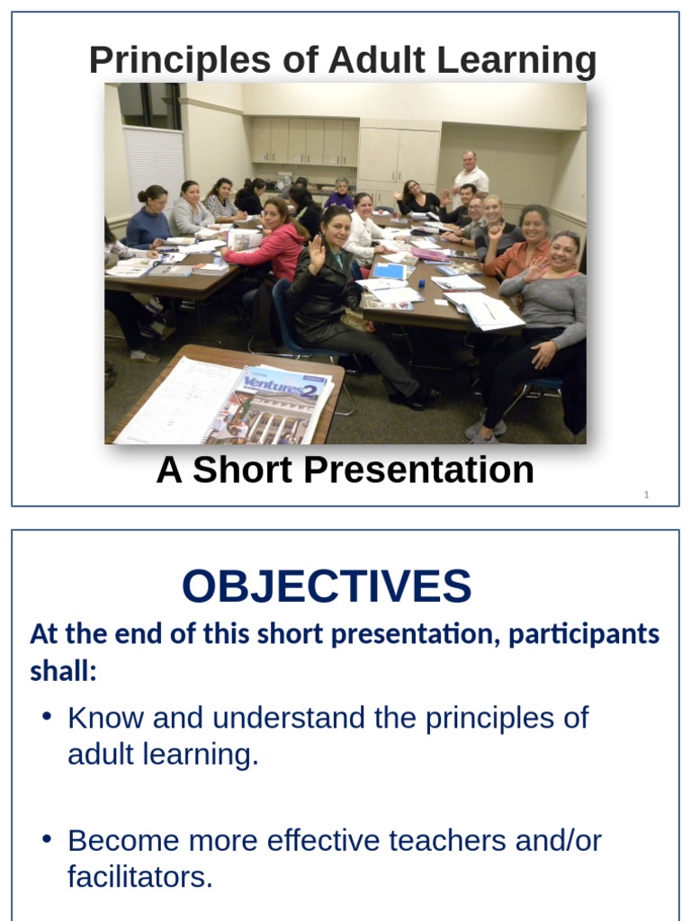 Principles of Adult Learning | PDF | Human Communication | Learning Methods