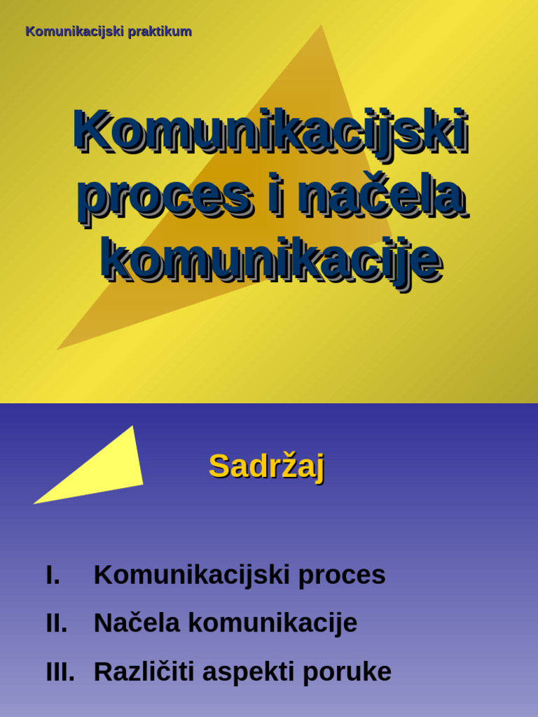 2 Tjedan Komunikacijski Proces | PDF