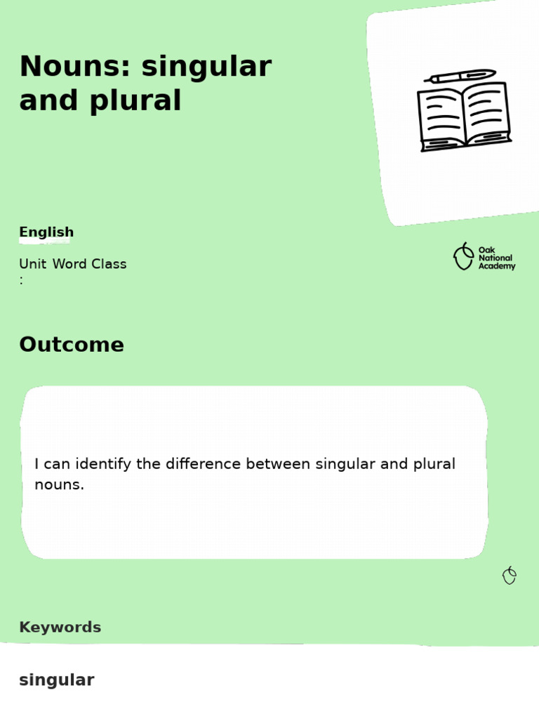 Slide Deck | PDF | Plural | Noun