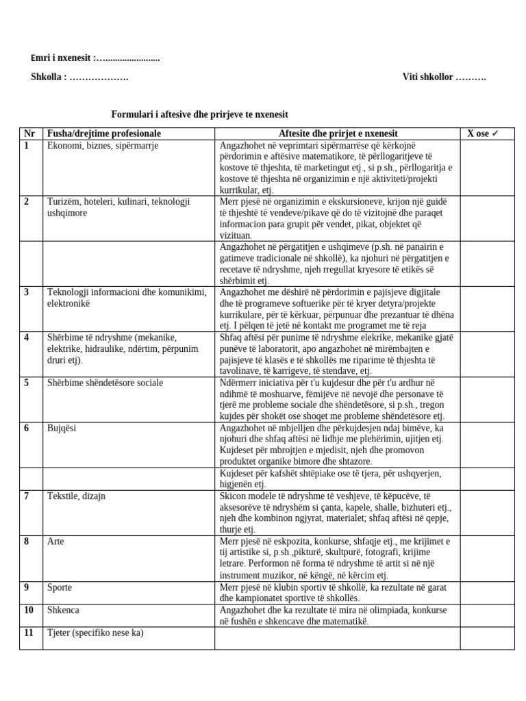 Pyetesor - Ne Shkolle | PDF