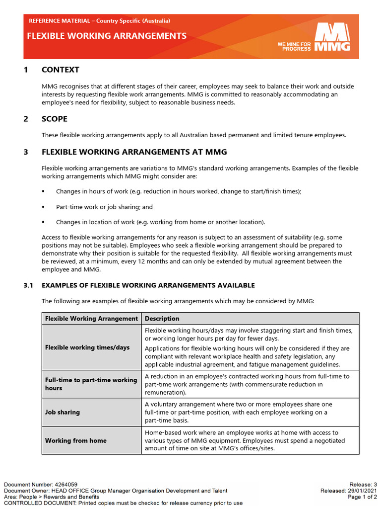 Flexible Work Arrangements in Australia | PDF | Employment | Working Time