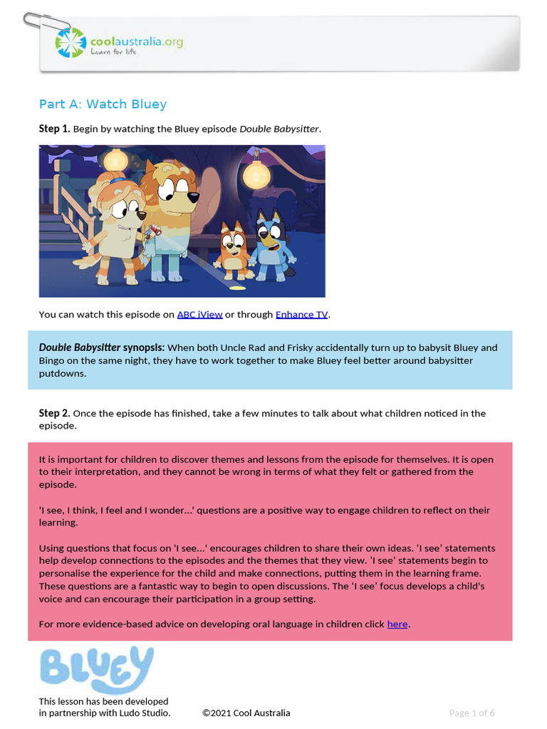 01 - Bluey - Double - Babysitter - Finding - Your - Voice - Early ...