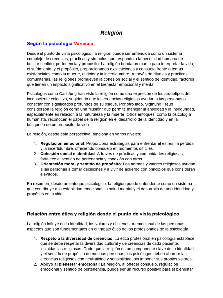 Ética y Religión: Perspectivas Psicológicas | PDF | Autonomía | Moralidad