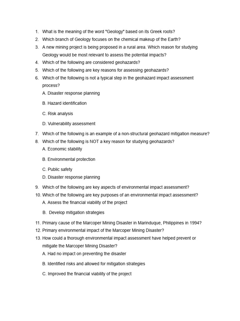 Geology Question | PDF | Minerals | Earth