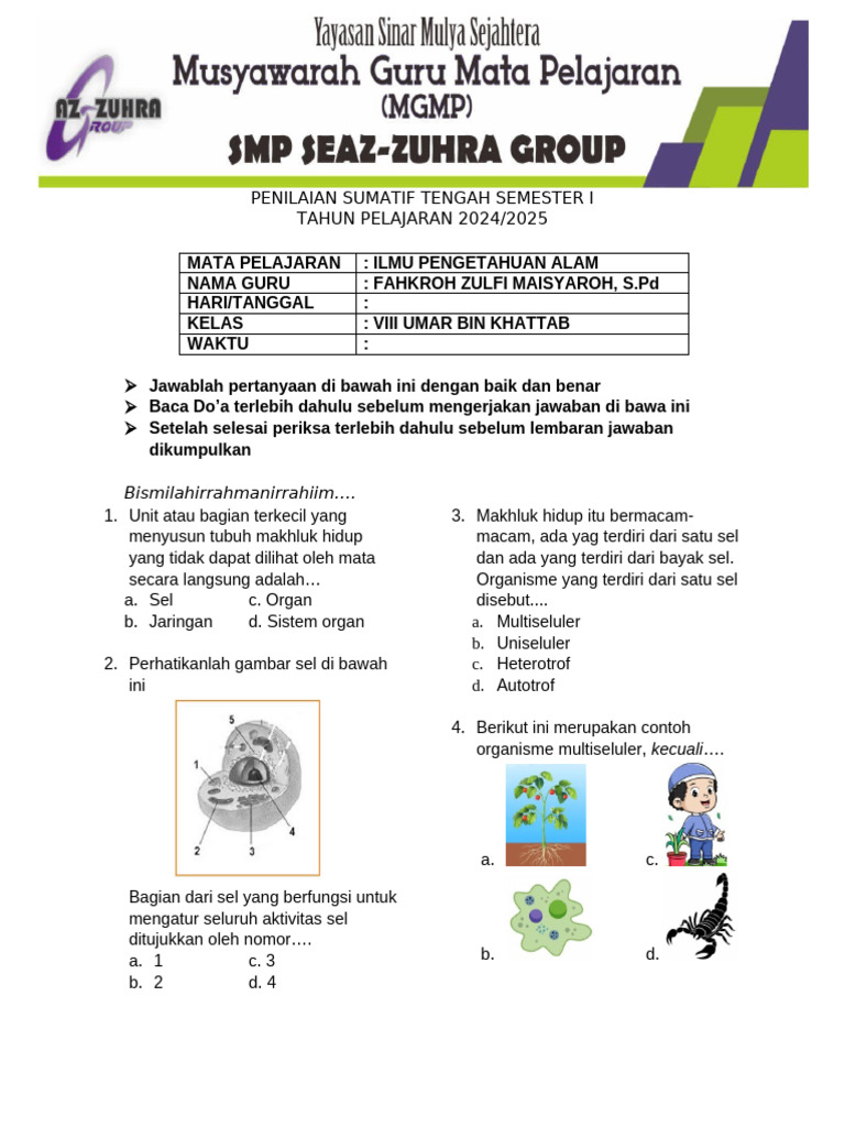 Soal Ipa Kelas 8 Mid | PDF