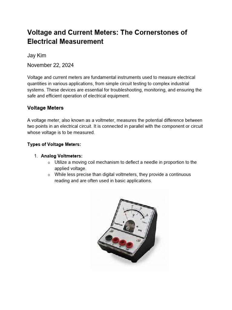 Voltage and Current Meters Explained | PDF | Electronic Engineering ...