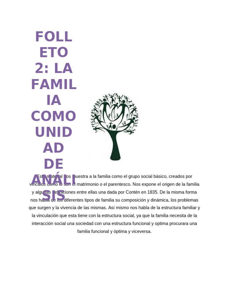 Folleto 2 - La Familia Como Unidad de Análisis | PDF | Familia | Sociedad