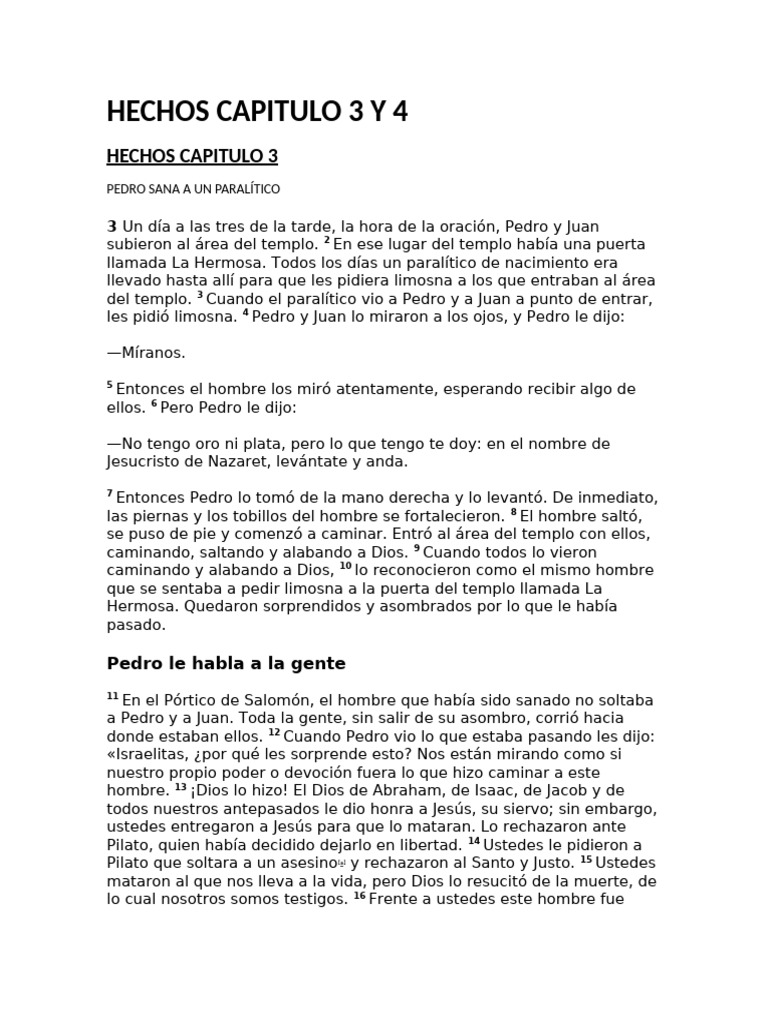Predica Hechos Capitulo 3 y 4 Bernabe El Levita de Chipre | PDF | Bernabé | Jesús