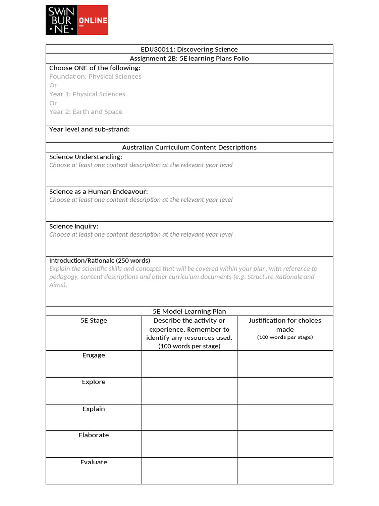 EDU30011 A2B Template | PDF