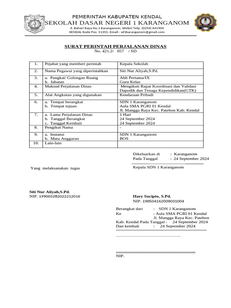 SPPD Rapat Operator 2024 | PDF