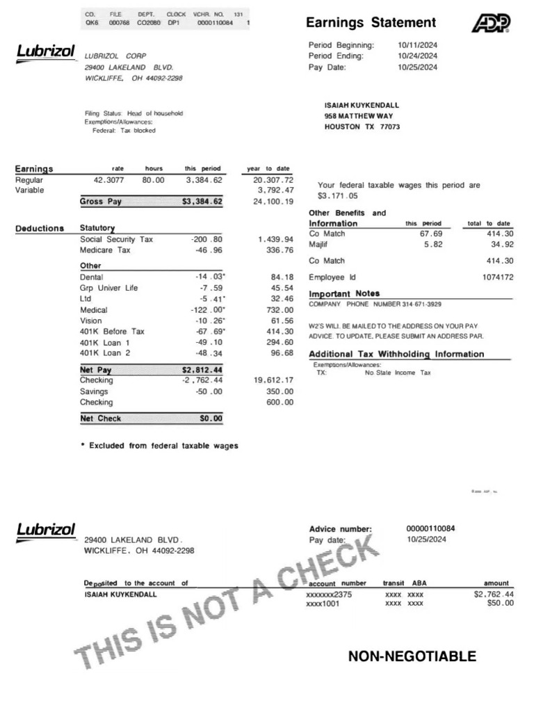 Check Stub | PDF | 401(K) | Economies