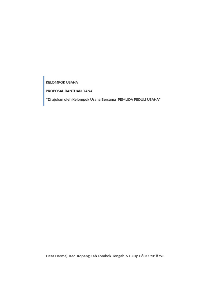 Contoh Proposal Kube | PDF