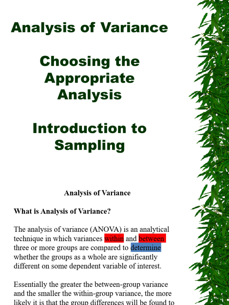 Session 10 ANOVA | PDF | Analysis Of Variance | Mathematical And ...