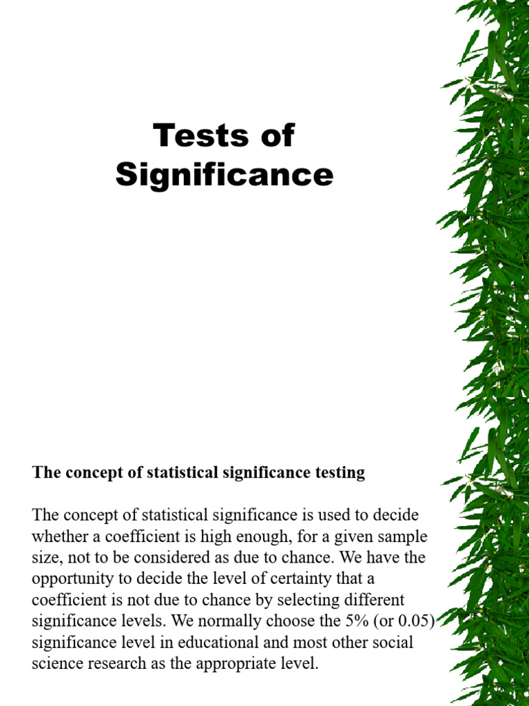 Session 6 Tests of Significance | PDF | Statistical Significance ...