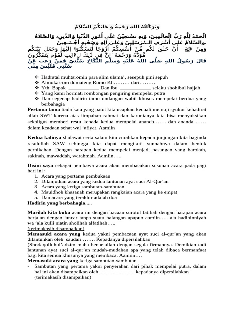 Resepsi Pernikahan Islami | PDF