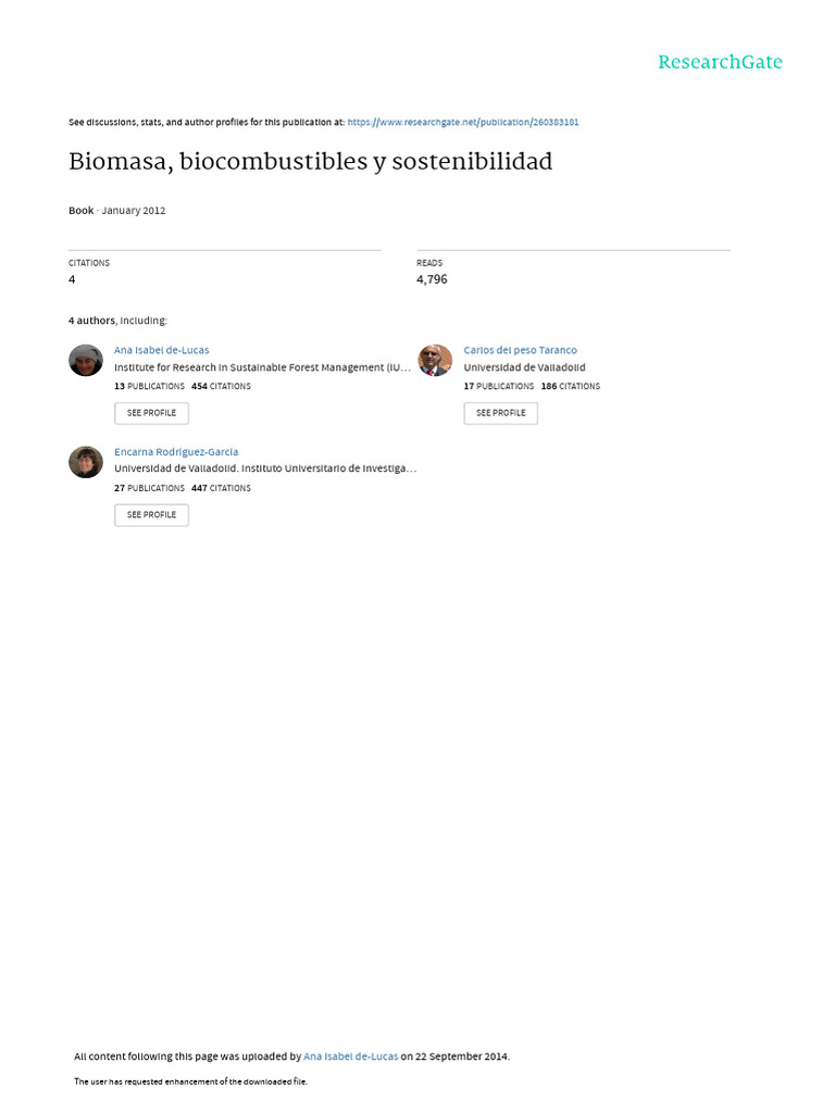 De-Lucas Et Al 2012-Biom-Book | PDF | Biomasa | Biocombustible