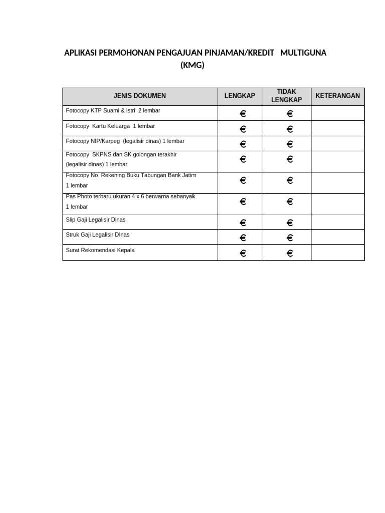 Form KMG Baru 2021 | PDF