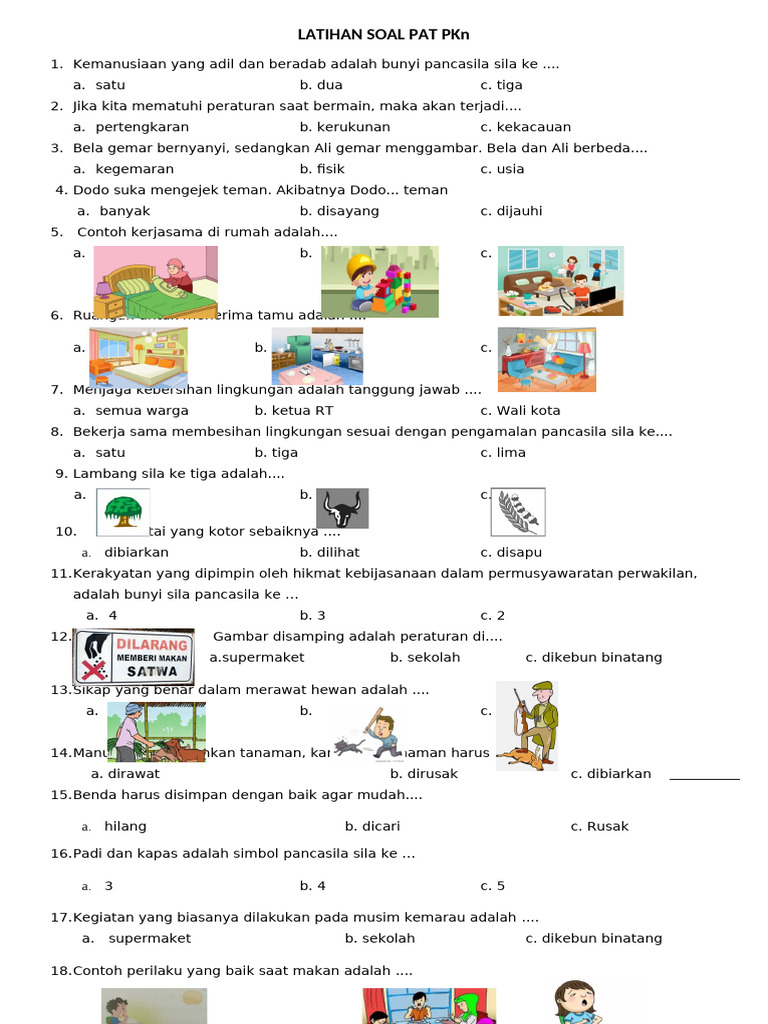 LATIHAN SOAL PAT PKN 2022-2023 | PDF