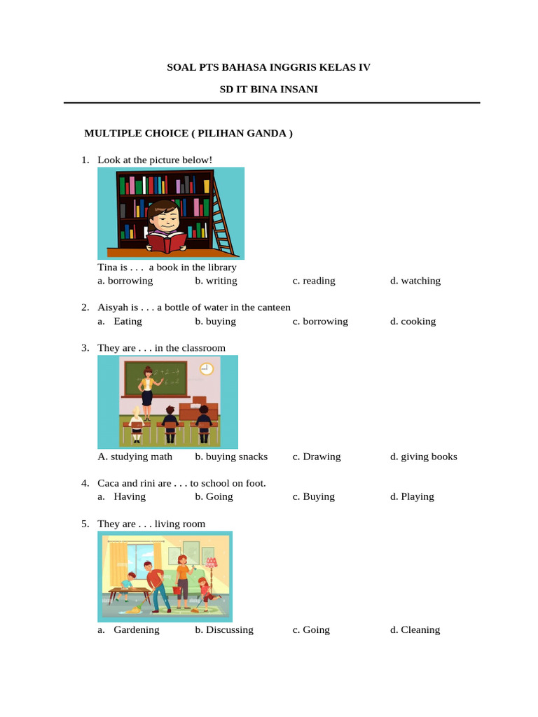Soal Pts Bahasa Inggris Kelas IV | PDF