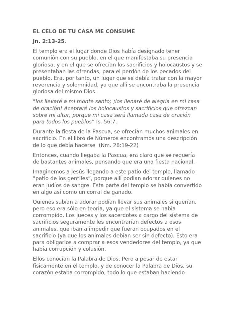 El Celo de Tu Casa Me Consume | PDF | Cristo (título) | Jesús