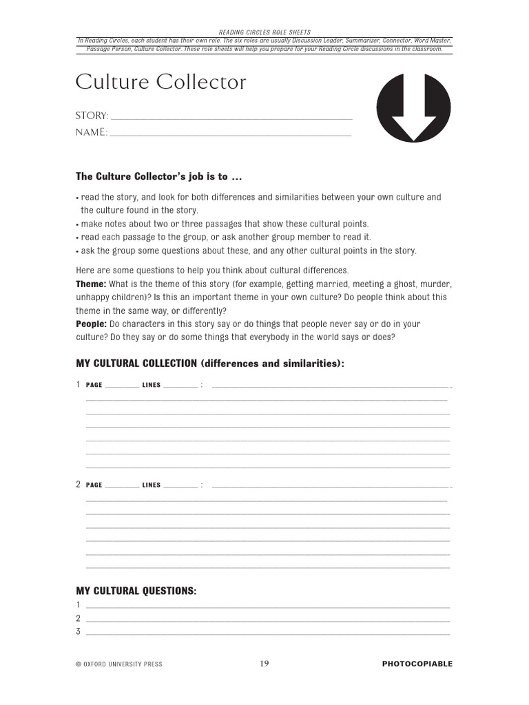 Reading Circles Role Sheets | PDF